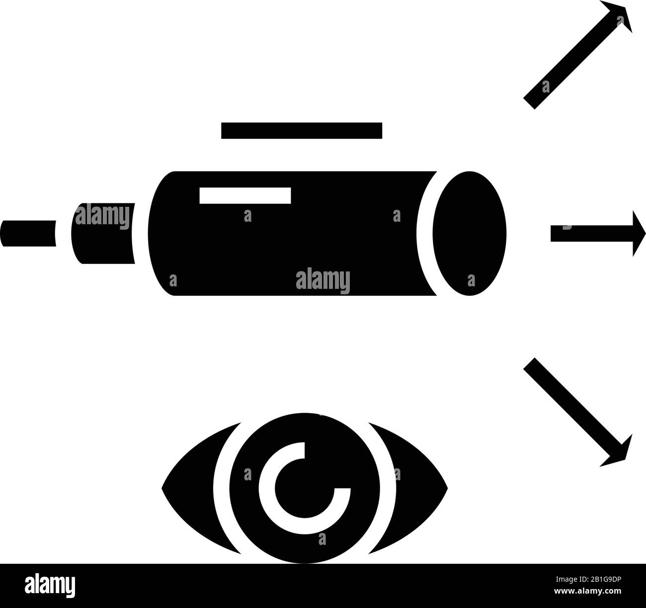 Binoculars black icon, concept illustration, vector flat symbol, glyph ...
