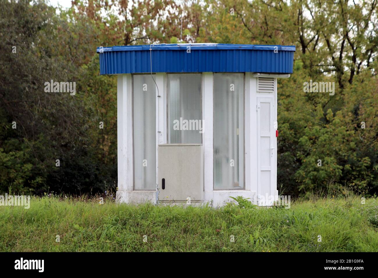 Round industrial water pumping station control room building made of ...