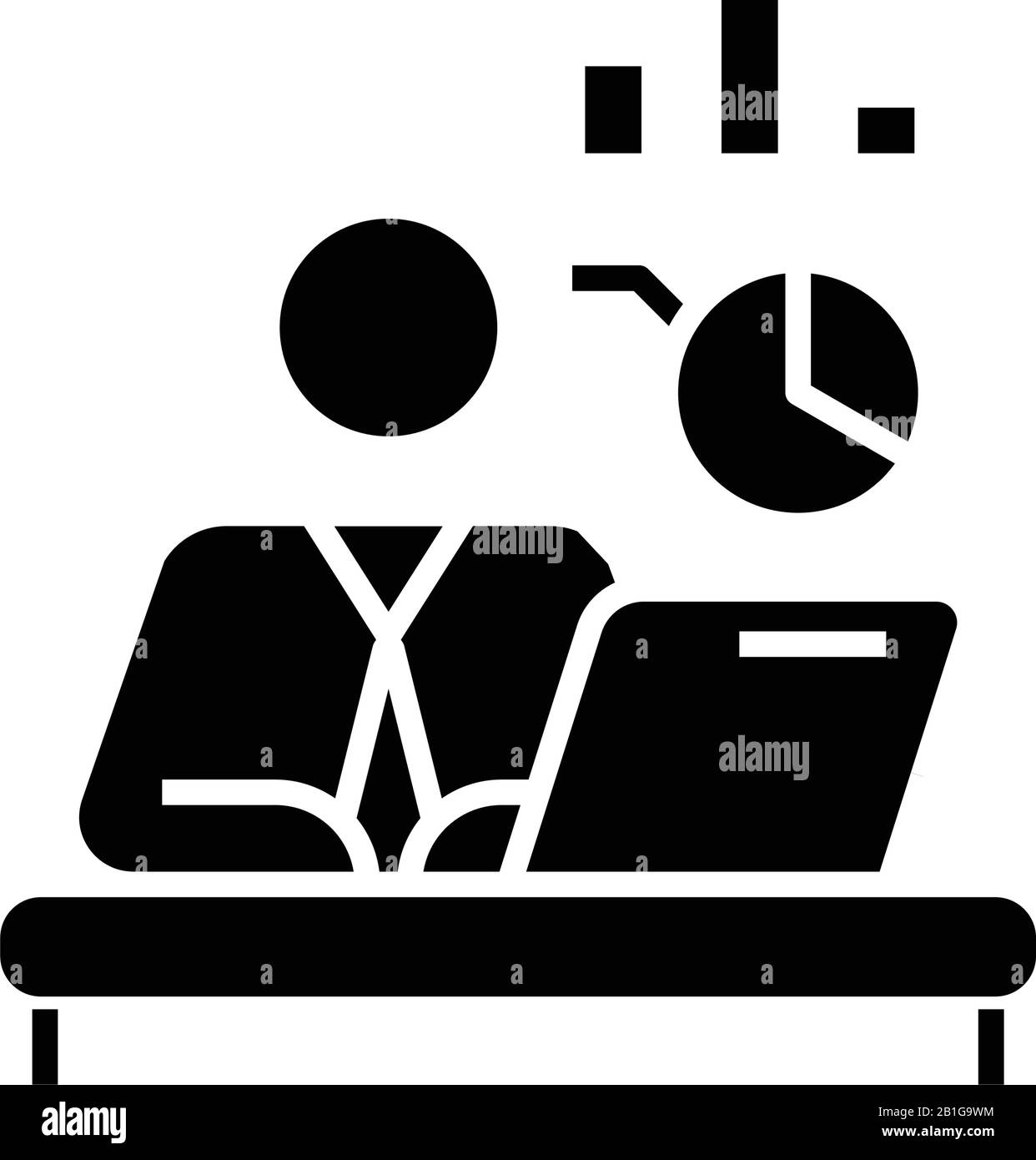 Analyst black icon, concept illustration, vector flat symbol, glyph ...