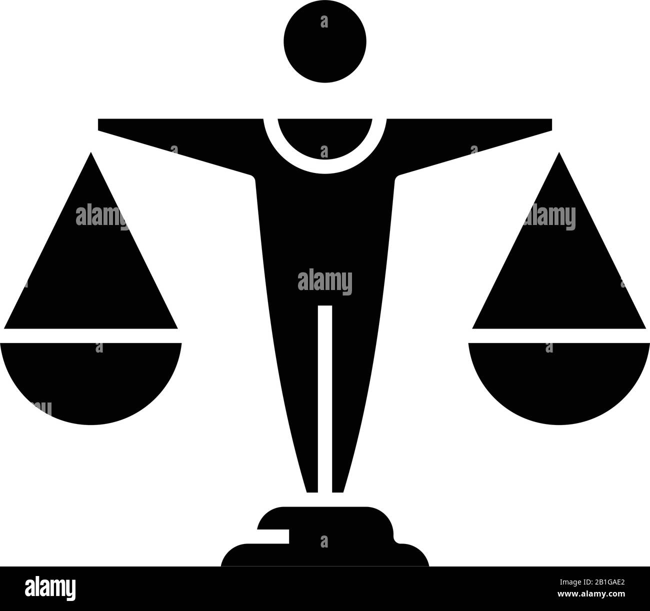 Balance black icon, concept illustration, vector flat symbol, glyph ...