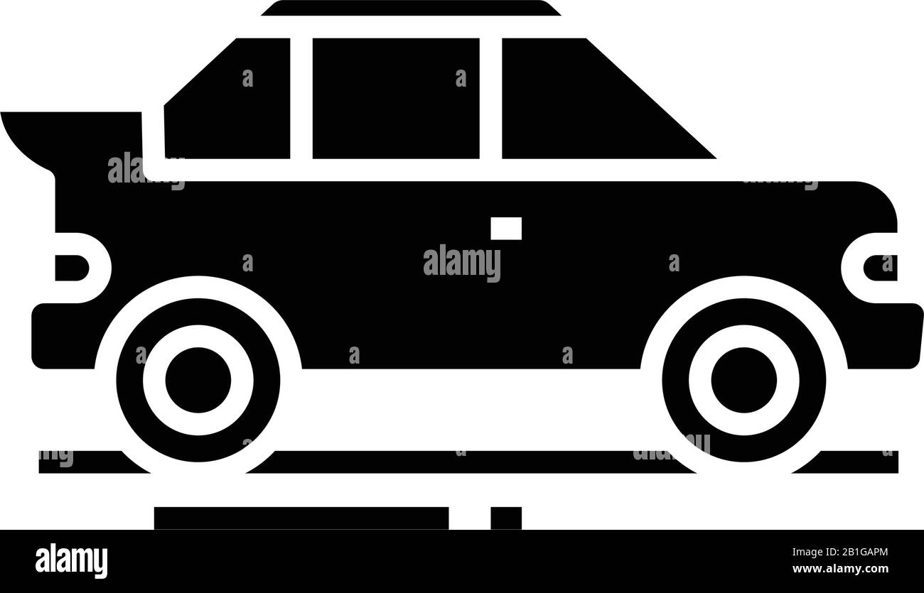 Auto car black icon, concept illustration, vector flat symbol, glyph ...