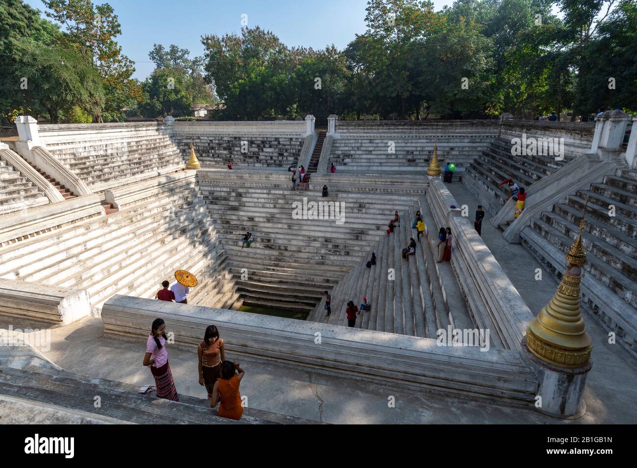 Devotional pool at Maha Sandar Mahi Pagoda, Amarapura, Mandalay Region ...