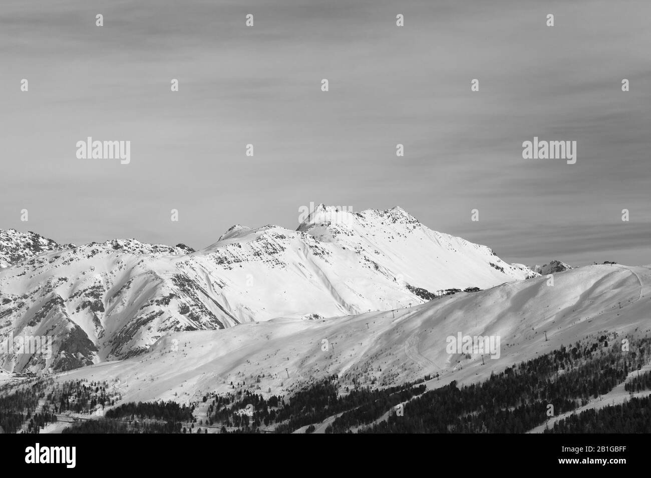 Sunlit alps Black and White Stock Photos & Images - Alamy