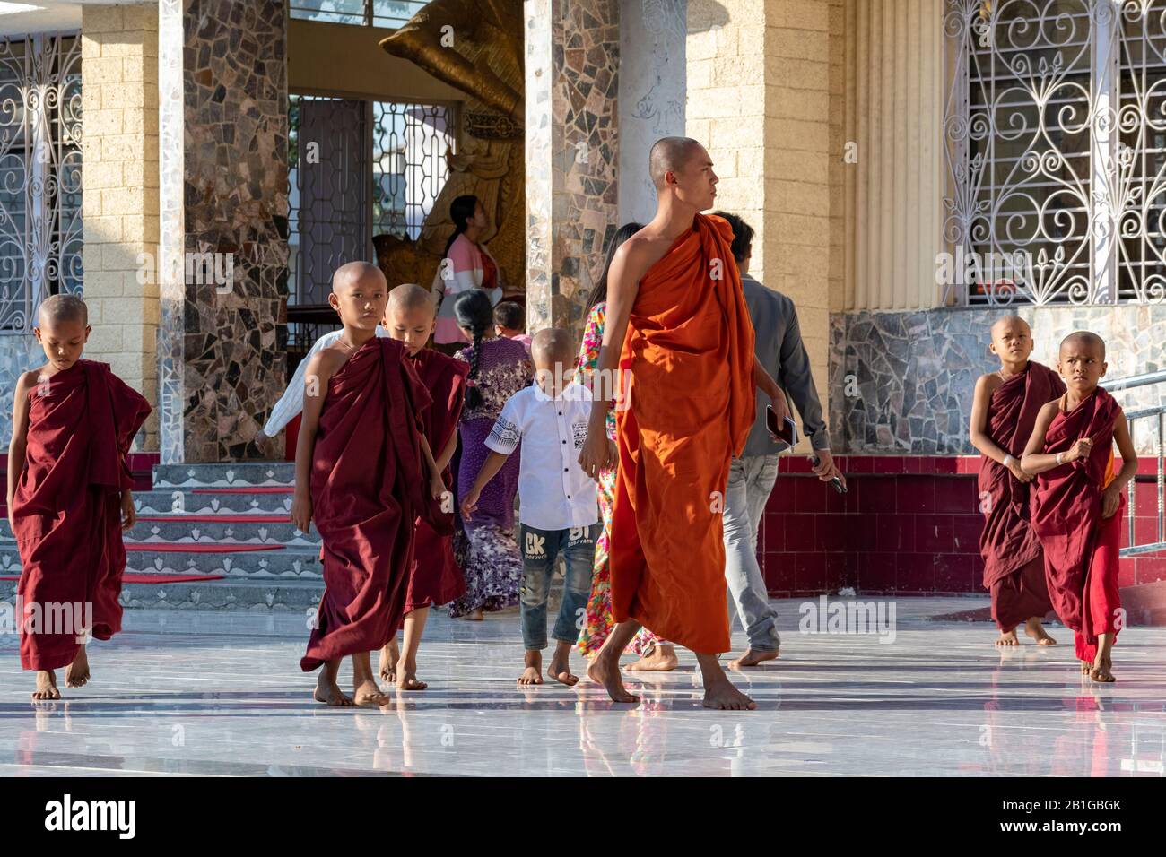 Novice monks procession hi-res stock photography and images - Alamy