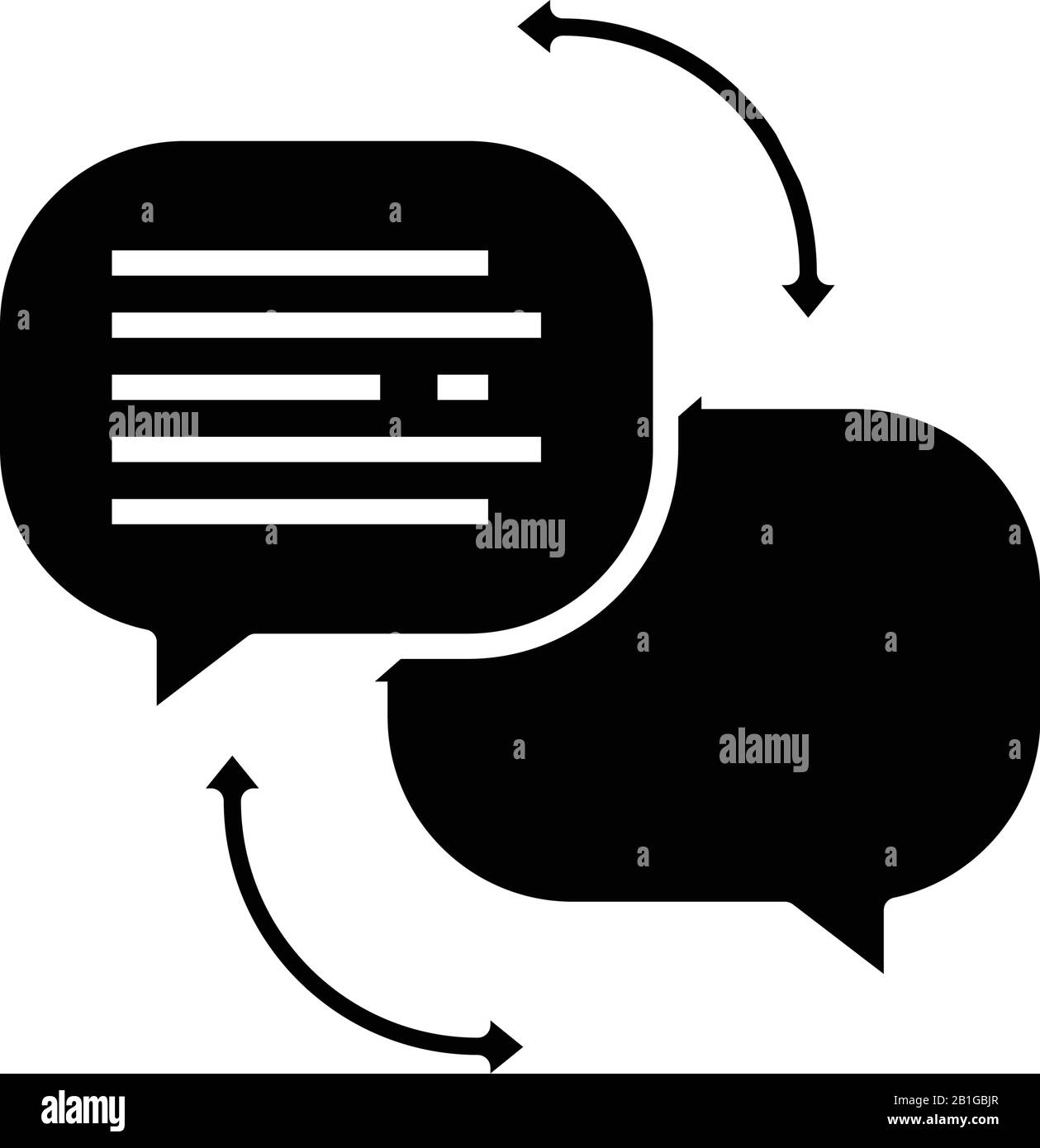 Answering black icon, concept illustration, vector flat symbol, glyph ...