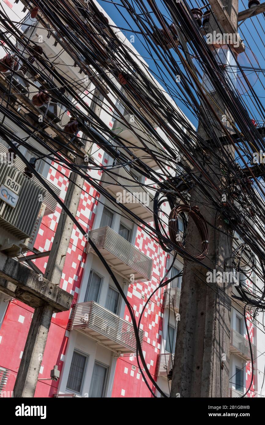 Buildings with telephone poles and wires hi-res stock photography and ...