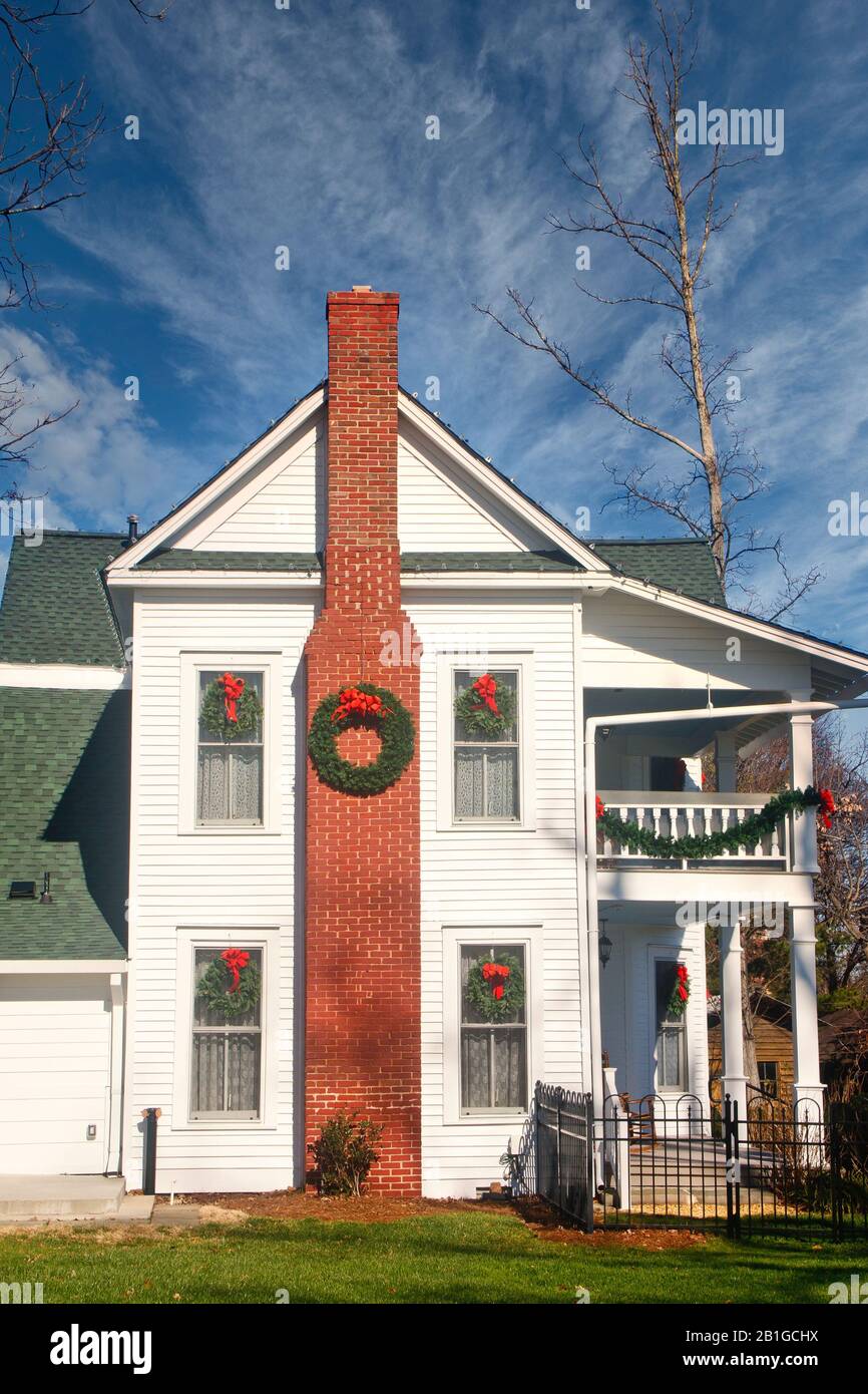 Brick Chimney on a Farmhouse at Christmas Stock Photo - Alamy