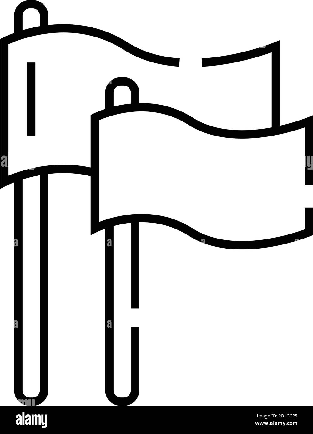 Flags line icon, concept sign, outline vector illustration, linear ...