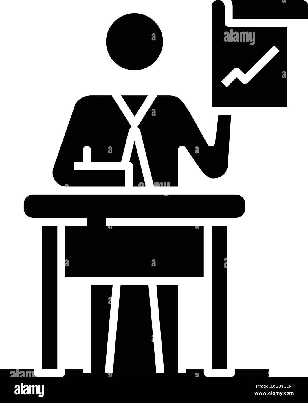 Advisory black icon, concept illustration, vector flat symbol, glyph ...