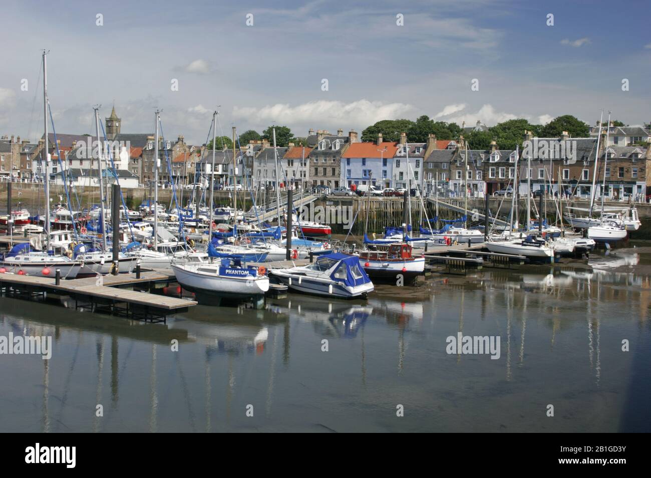 Harbour and boats. Taken June. Anstruther, Fife, Scotland, UK Stock ...