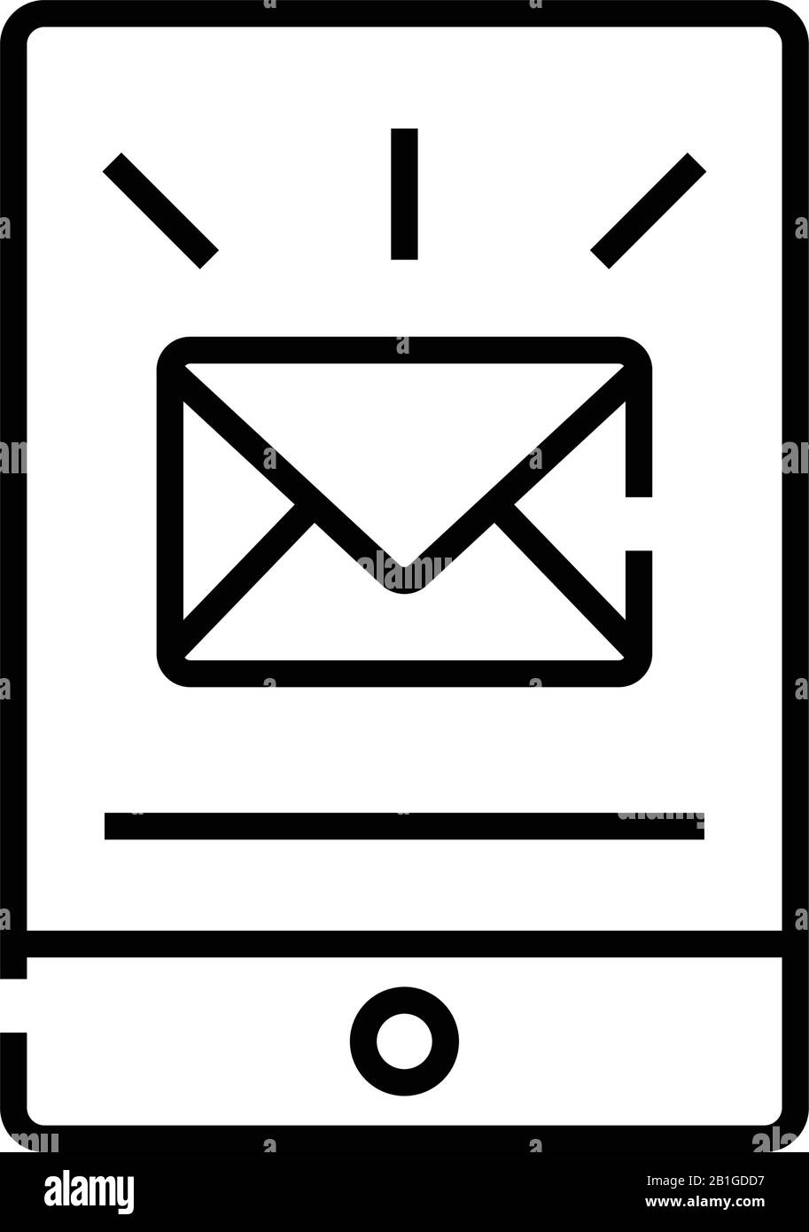 Email letter line icon, concept sign, outline vector illustration ...