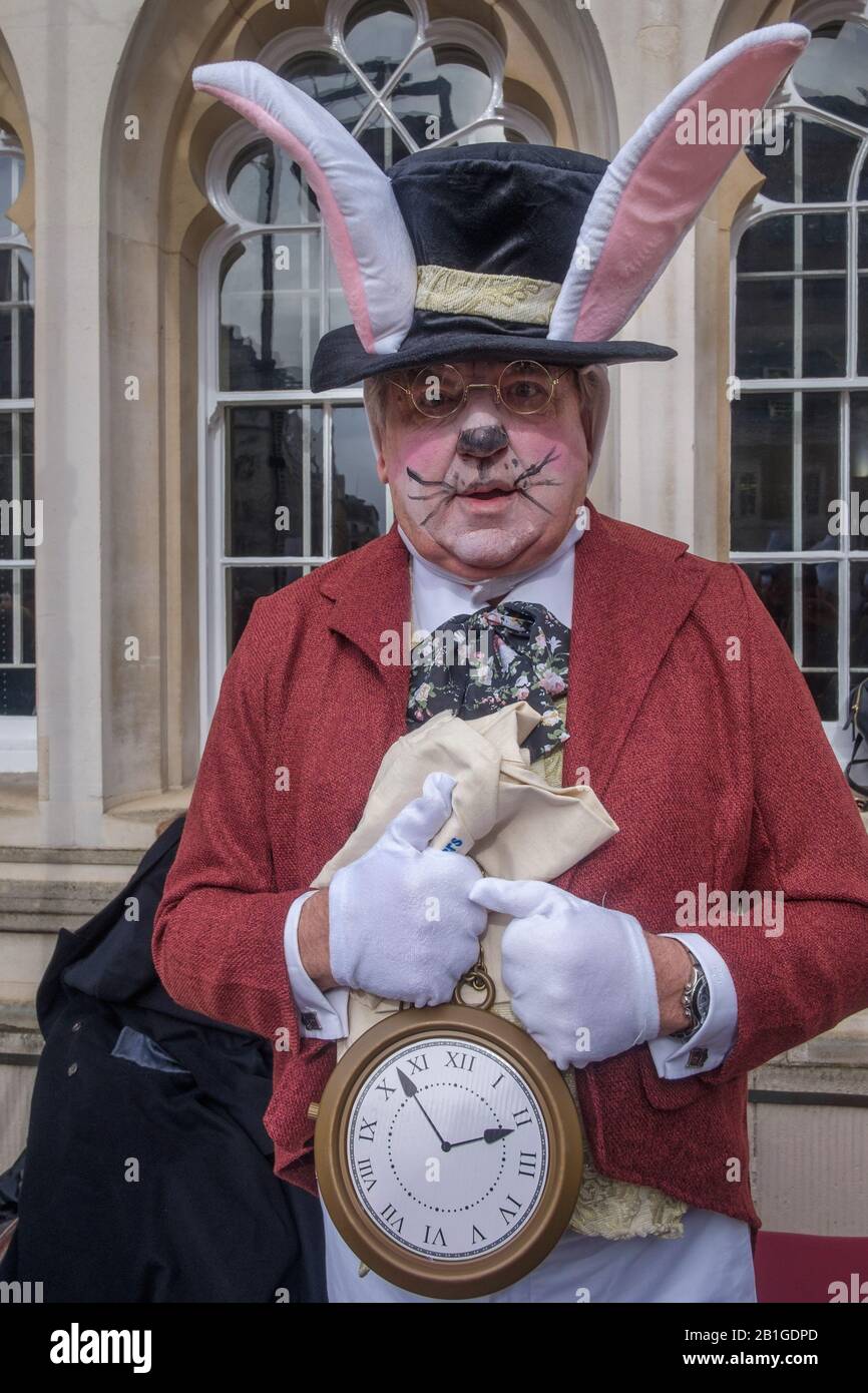 London, UK. 25th February 2020. Timekeeper Rabbit and Clock. The City ...