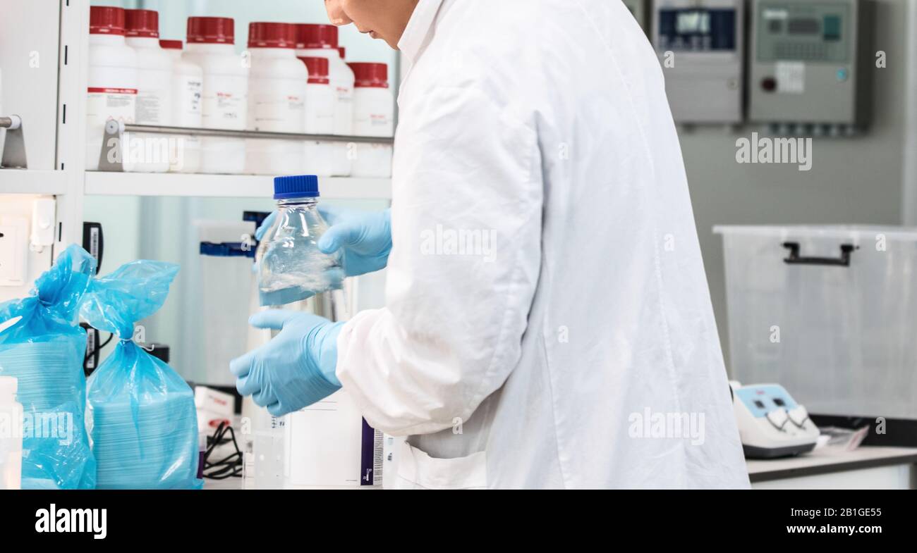 BEIJING, CHINA - JUNE 03, 2019: Modern drug manufacturing laboratory ...