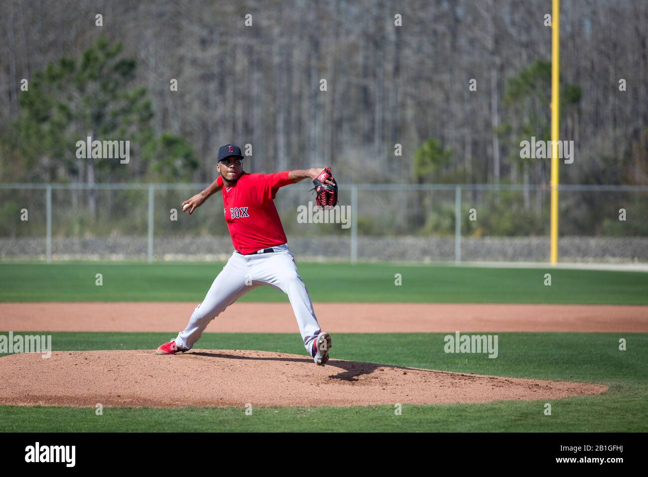 Denyi Reyes, a minor league baseball pitcher with the Boston Red Sox at ...