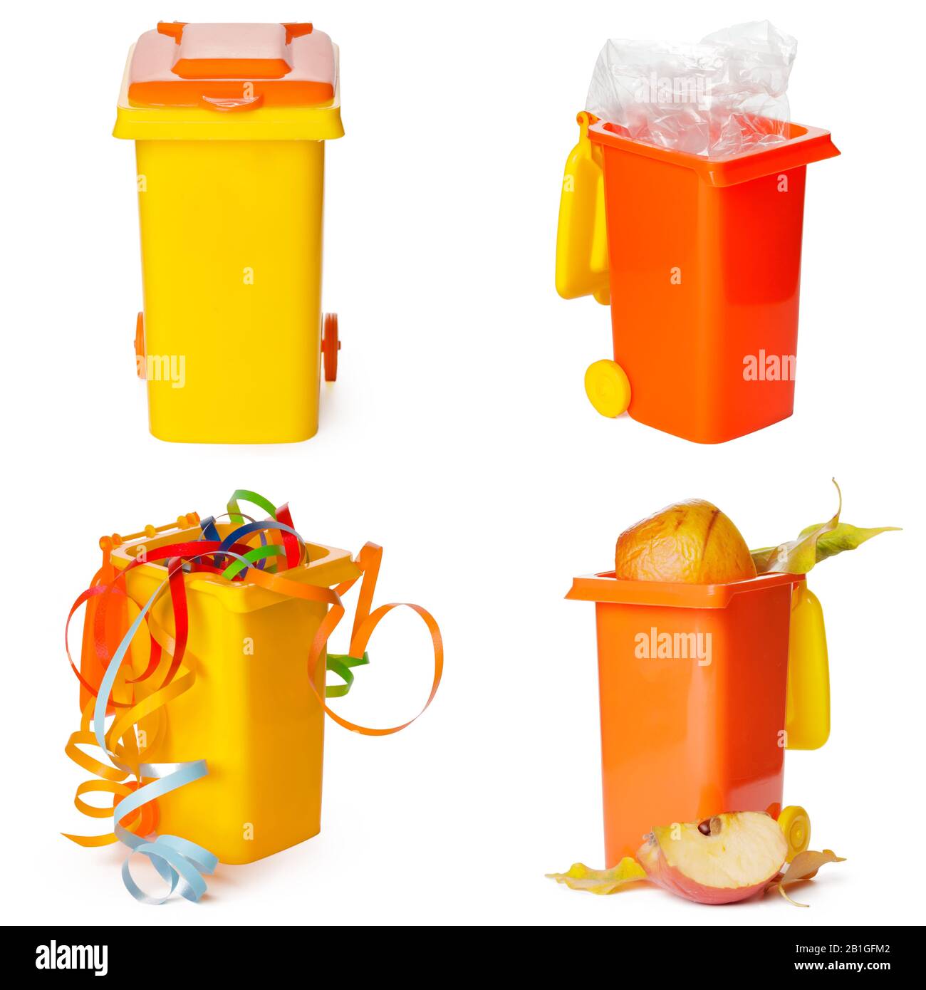 Multicolored Garbage Trash Bins, Recycling Bin, Garbage Bin waste ...