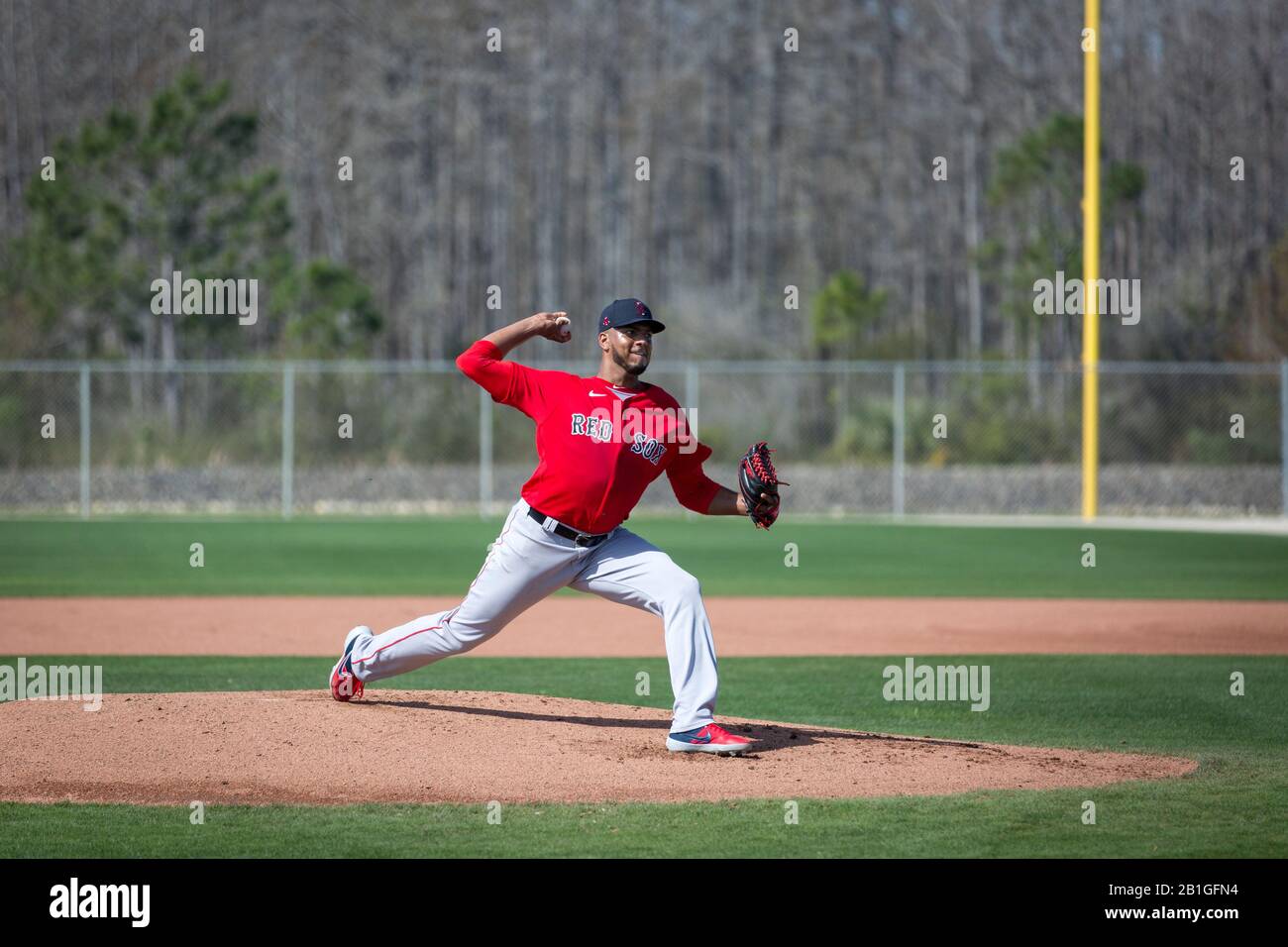 Denyi Reyes, a minor league baseball pitcher with the Boston Red Sox at ...