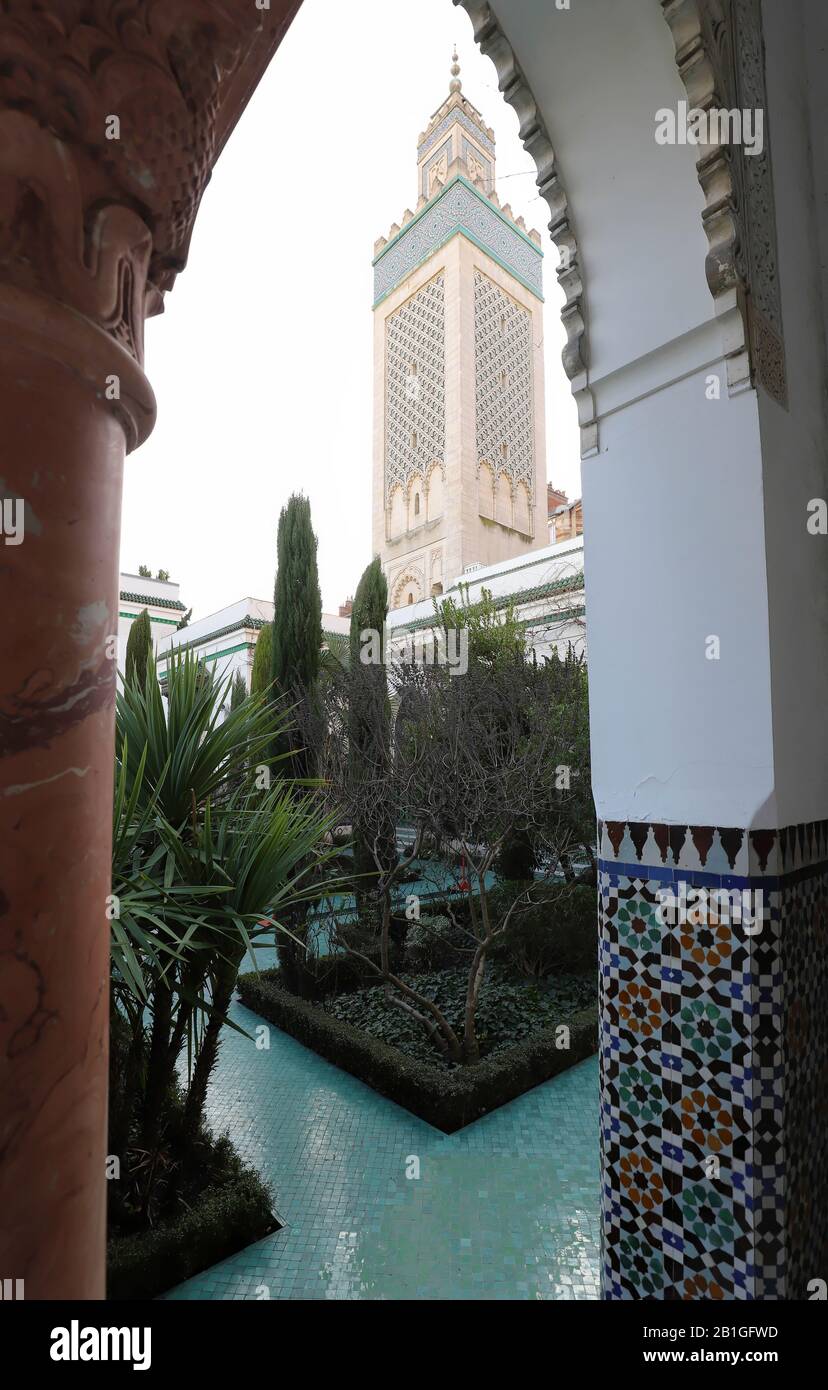 Great Mosque of Paris - Muslim temple in France Stock Photo - Alamy