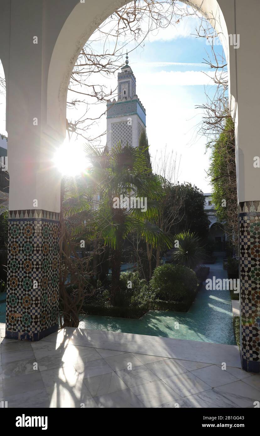 Great Mosque of Paris - Muslim temple in France Stock Photo - Alamy