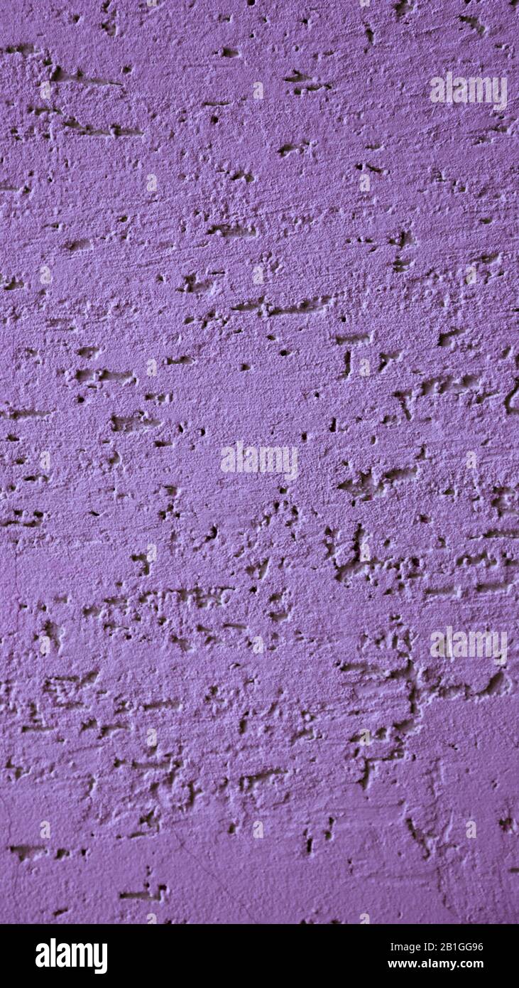 Vertical new purple cement wall. Beautiful concrete stucco. painted ...