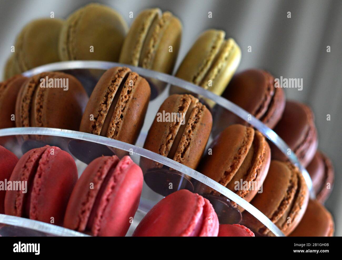 assorted macaroon tower Stock Photo - Alamy