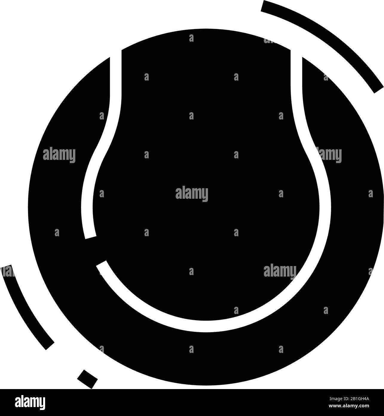 Ball black icon, concept illustration, vector flat symbol, glyph sign ...