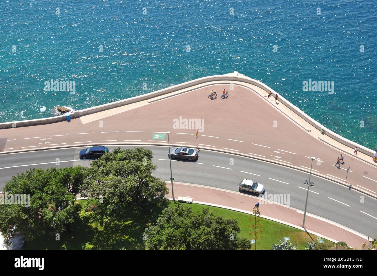view of the city of Nice in the Maritime Alps, France. beautiful bright ...