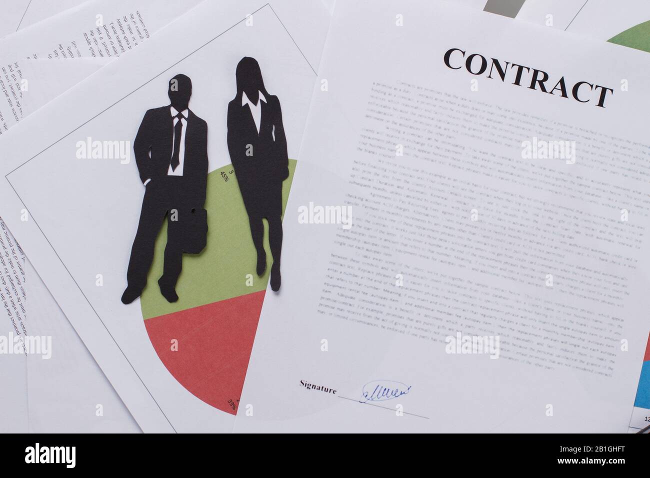 Contract with signature close up Stock Photo - Alamy