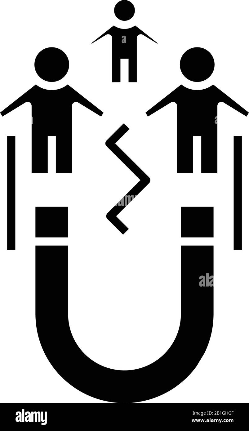 Attracting clients black icon, concept illustration, vector flat symbol ...