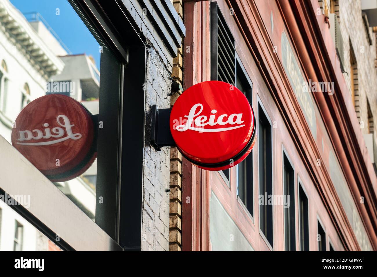 German camera and optics manufacturer, Leica logo seen in San Francisco ...