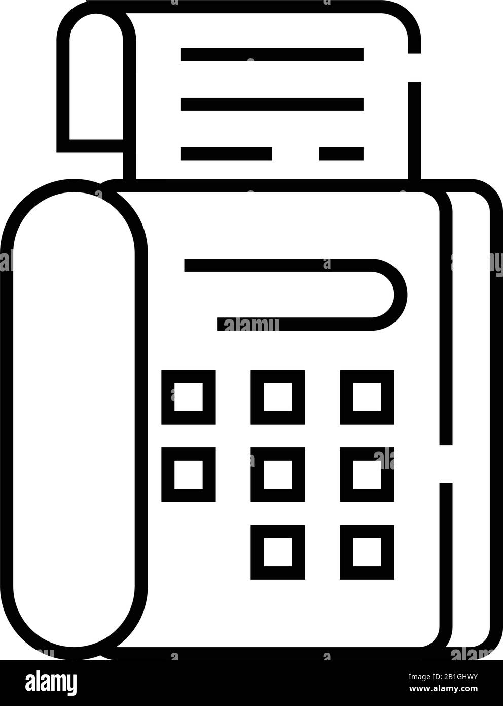 Fax line icon, concept sign, outline vector illustration, linear symbol ...