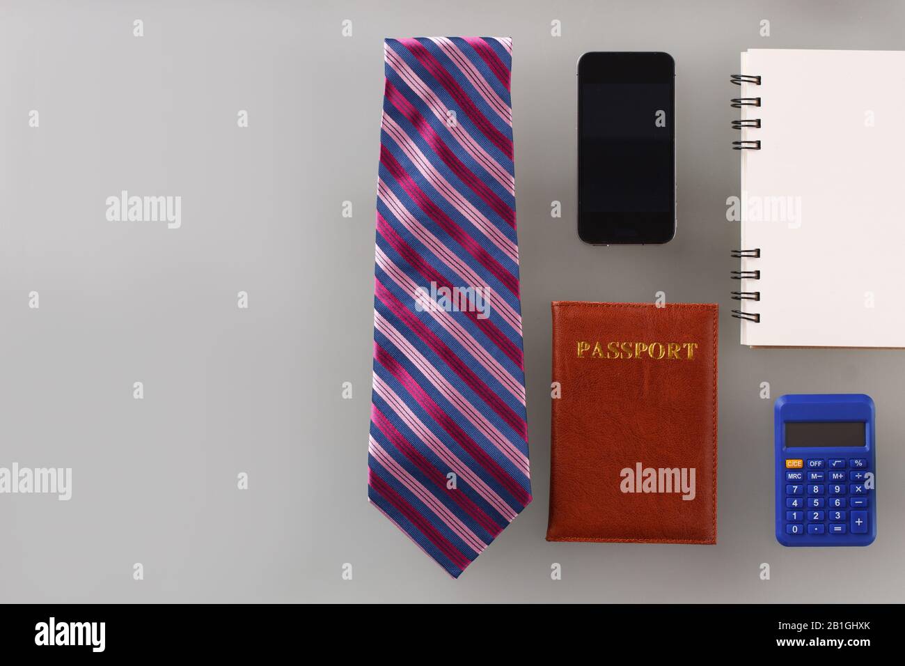 Men's personal stuff, tie and stationery Stock Photo - Alamy