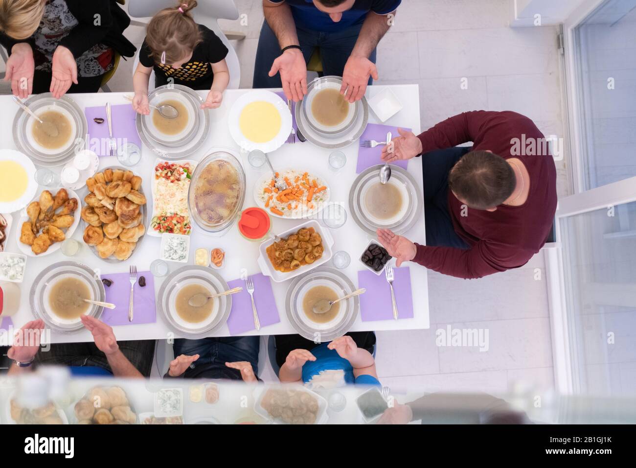 iftar dinner muslim family together during a ramadan feast at home top ...