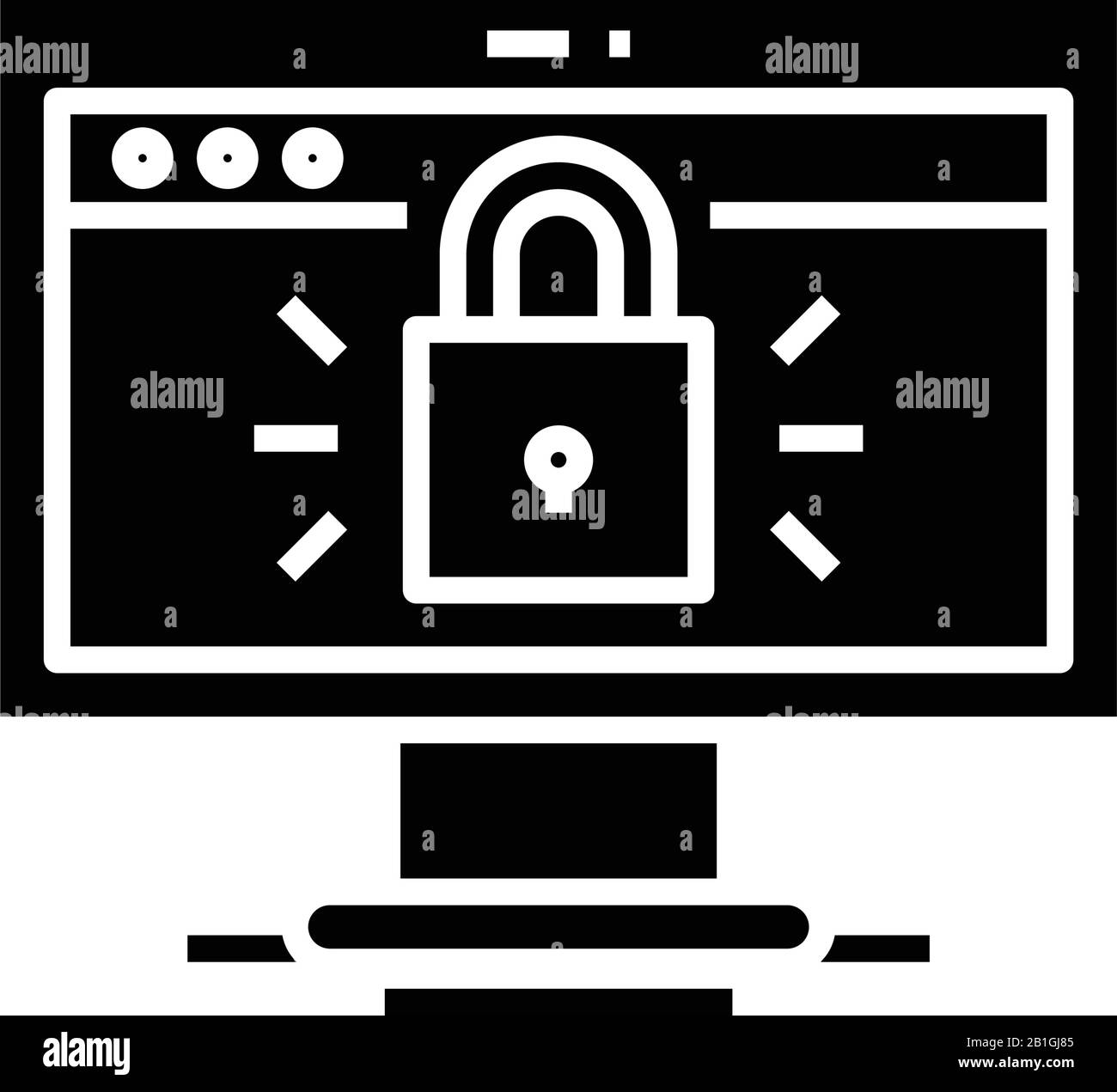 Blocked info black icon, concept illustration, vector flat symbol ...