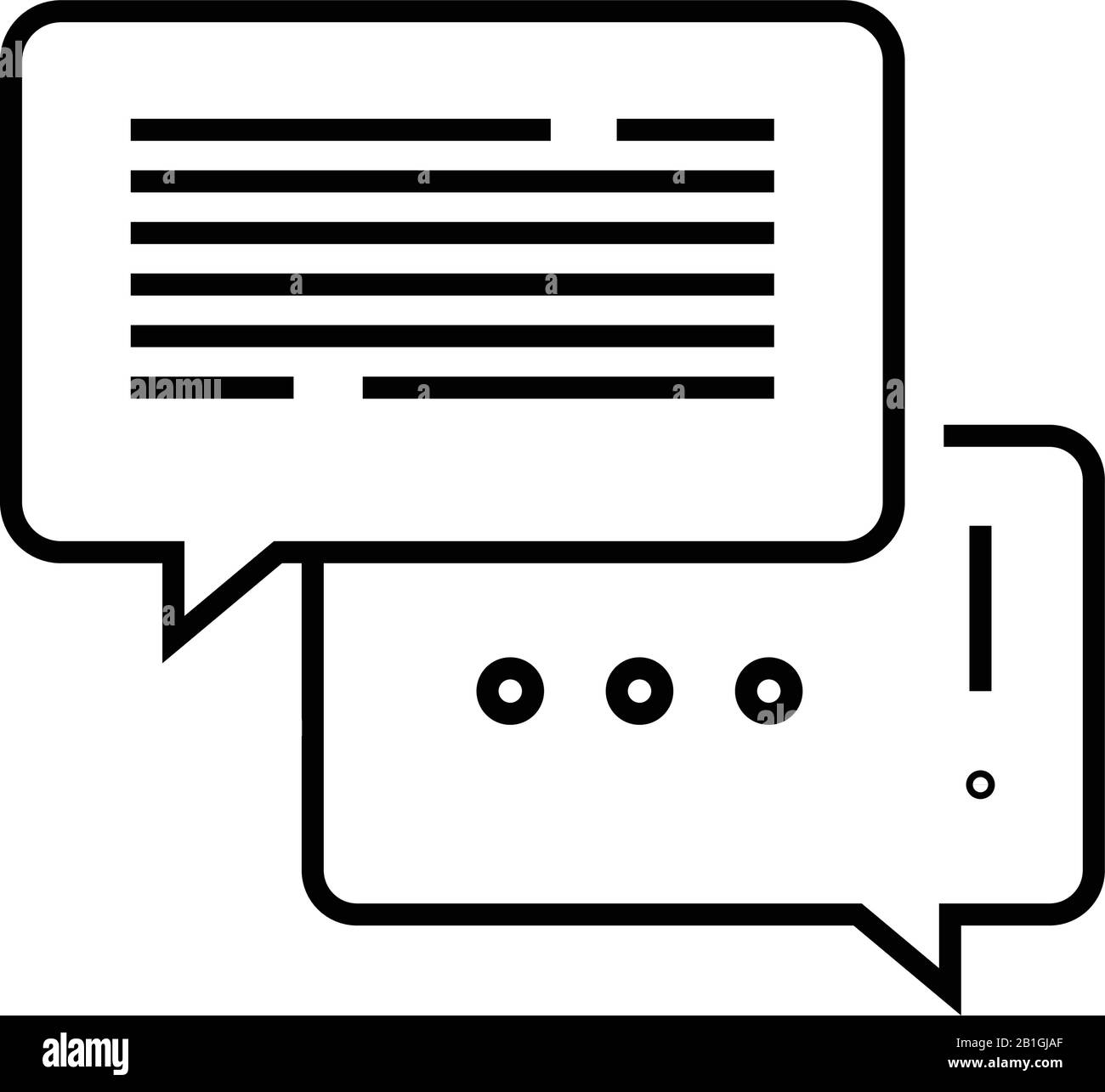 Emotional answer line icon, concept sign, outline vector illustration ...