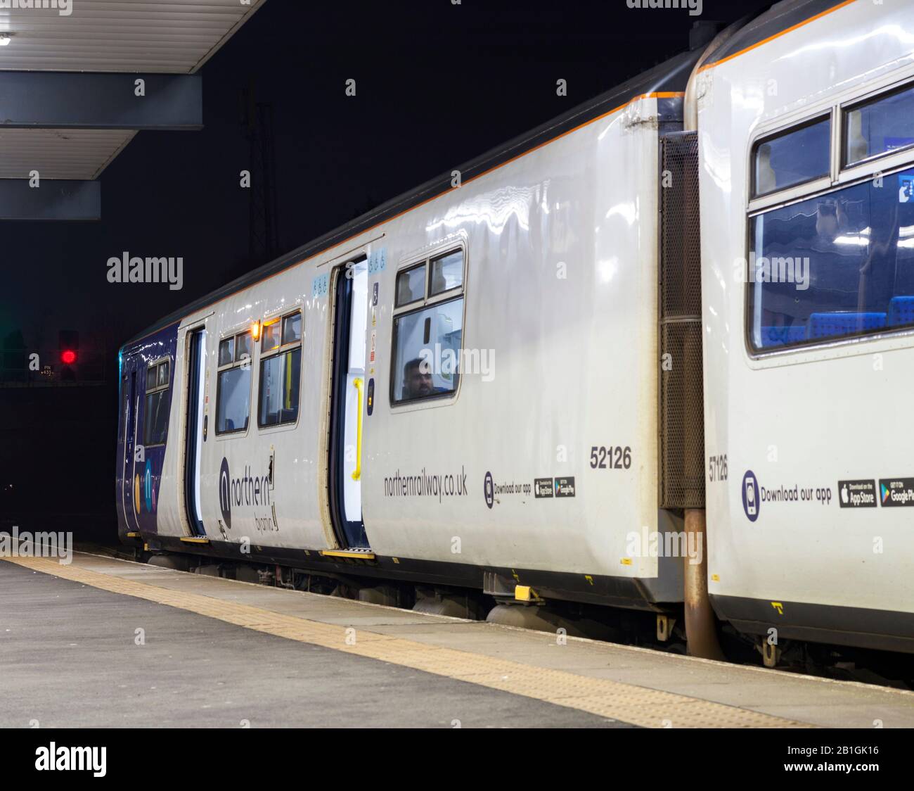 Arriva Northern rail class 150 sprinter train waiting at Blackburn ...