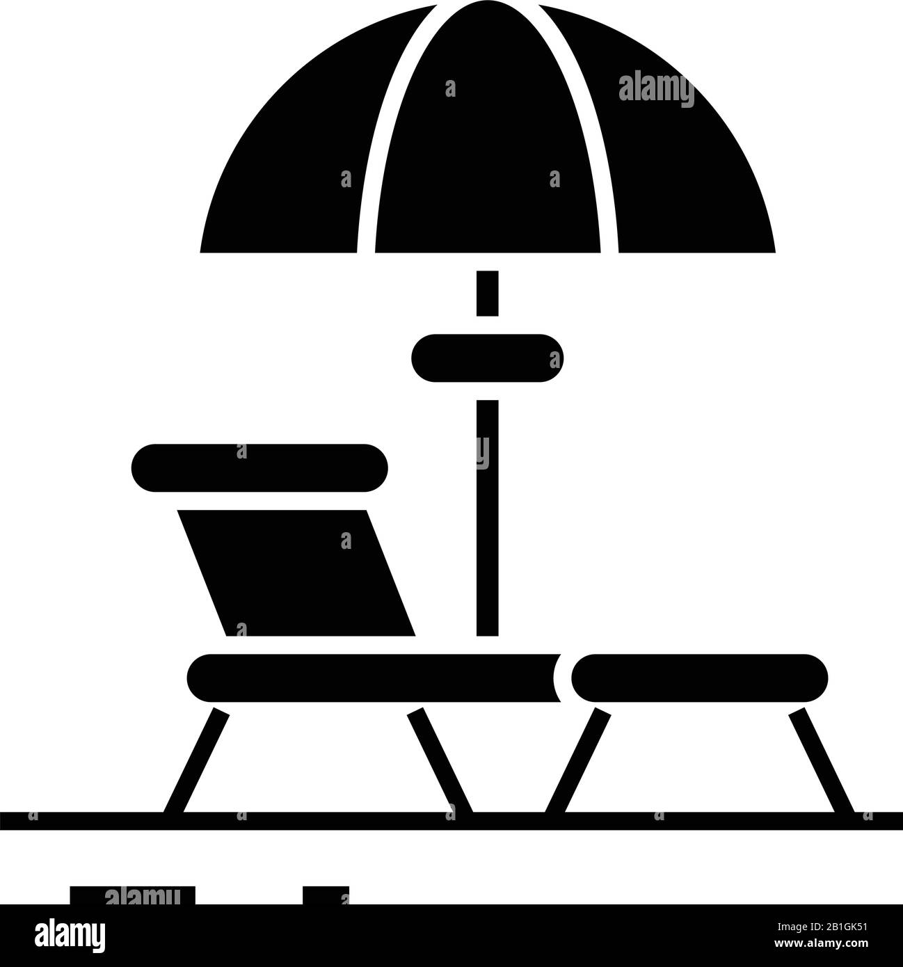 Beach resort black icon, concept illustration, vector flat symbol ...