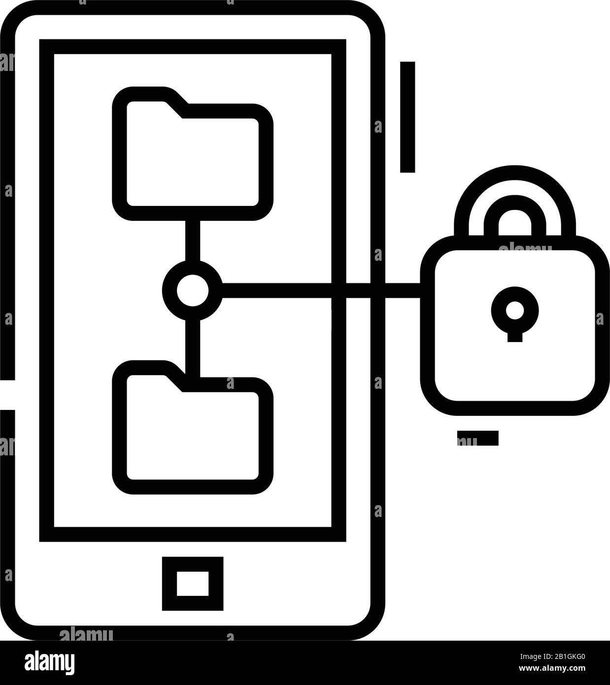 File access line icon, concept sign, outline vector illustration ...