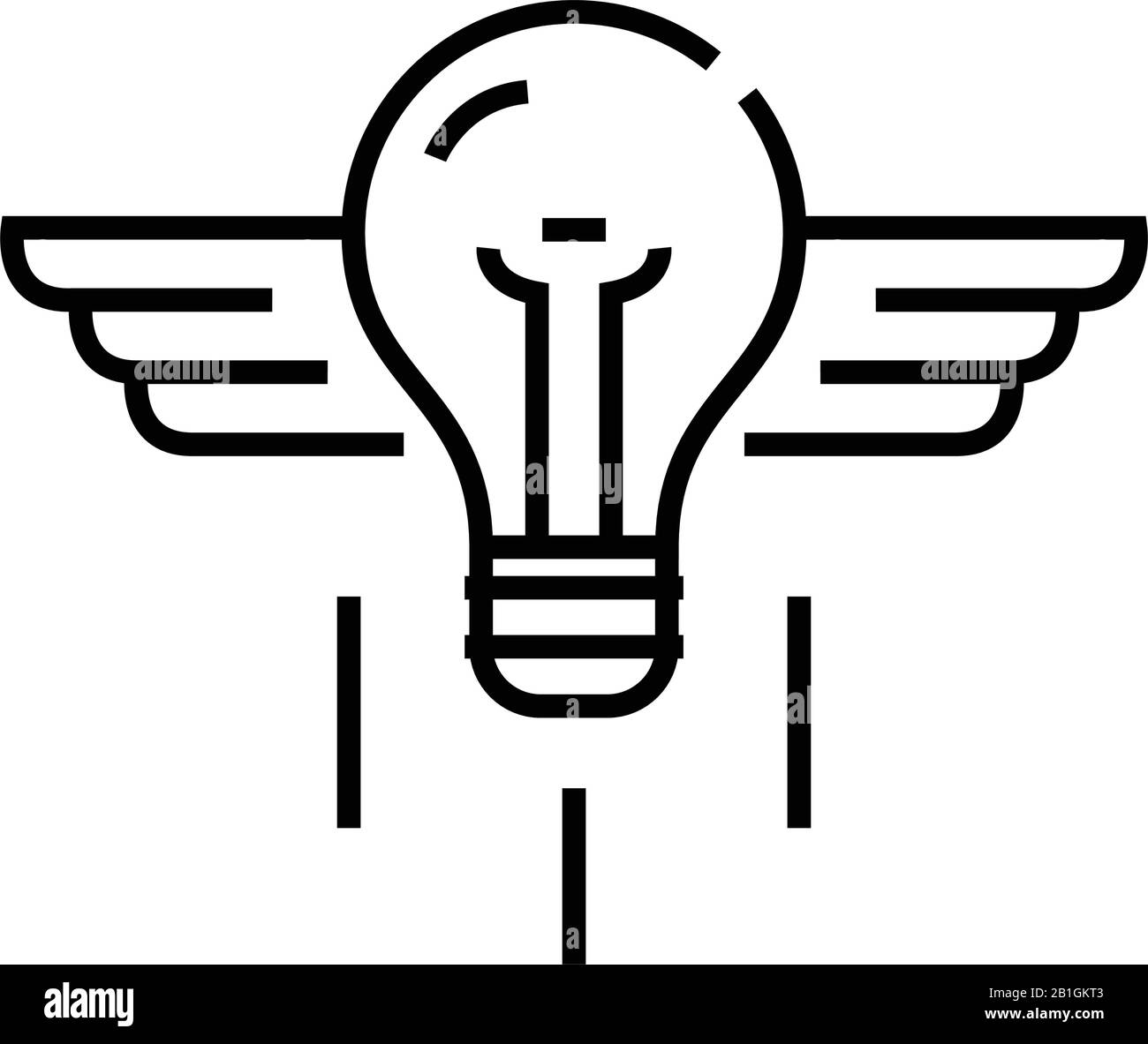 Flight of ideas line icon, concept sign, outline vector illustration ...