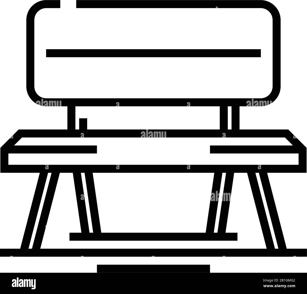 Garden bench line icon, concept sign, outline vector illustration ...