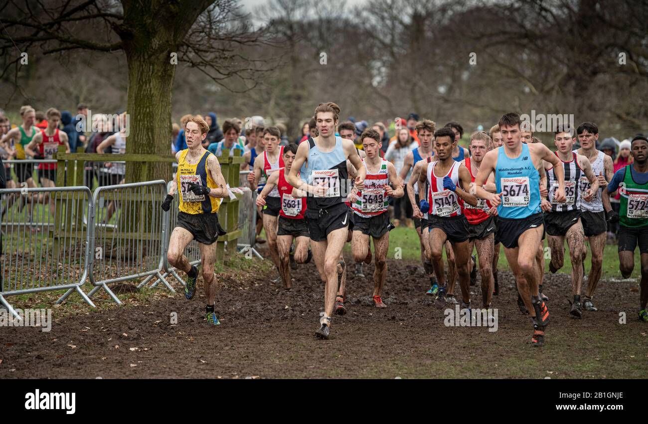 NOTTINGHAM - ENGLAND - 22 FEB: Zakariya Mahamed and Joshua Lay ...