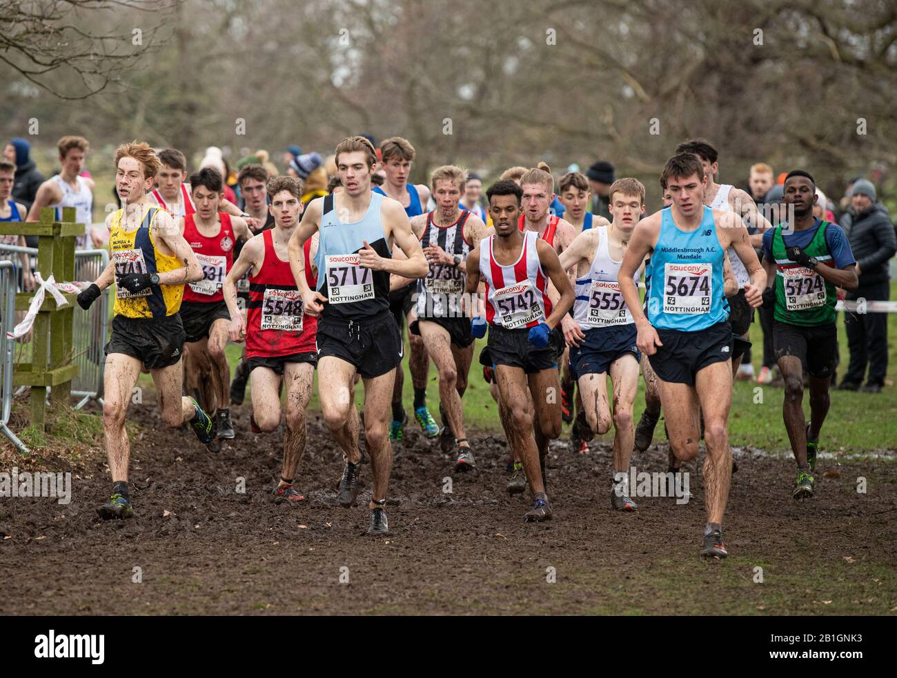 NOTTINGHAM - ENGLAND - 22 FEB: Zakariya Mahamed and Joshua Lay ...