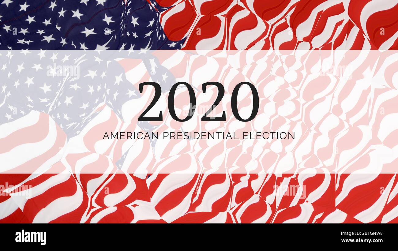 2020 american presidential banner on artistic USA flag pattern Stock ...
