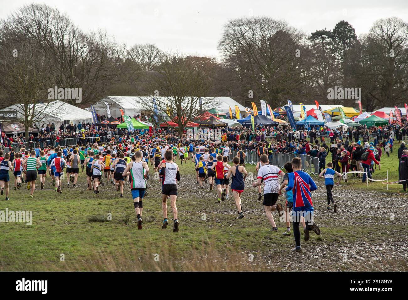 NOTTINGHAM - ENGLAND - 22 FEB: U15 Boys race at the English National ...