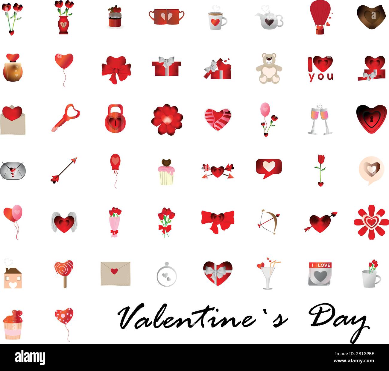 Set of romantic icons Stock Vector Image & Art - Alamy
