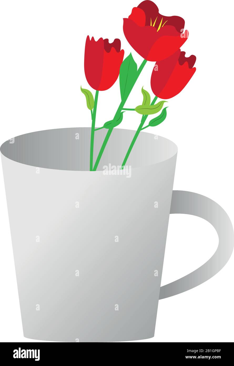 Flower in a mug Stock Vector Image & Art - Alamy