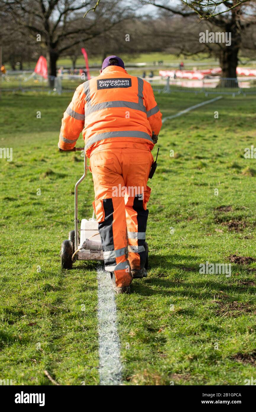NOTTINGHAM - ENGLAND - 22 FEB: Nottingham council worker getting the ...