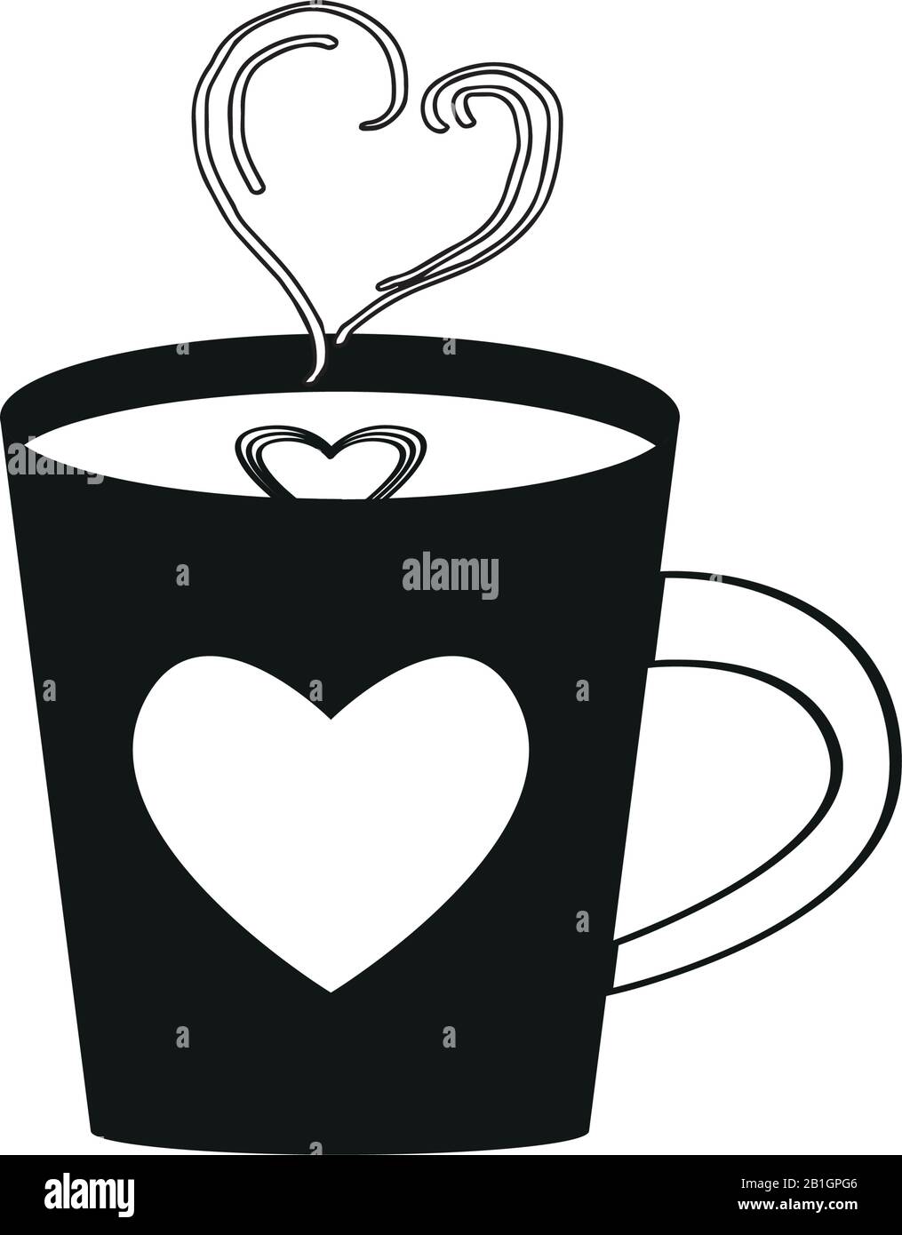 Heart shape coffee mug Stock Vector Images - Alamy