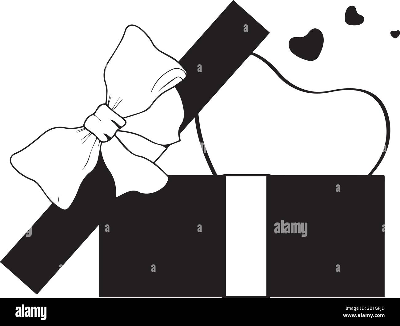 Gift box hearts Black and White Stock Photos & Images - Alamy