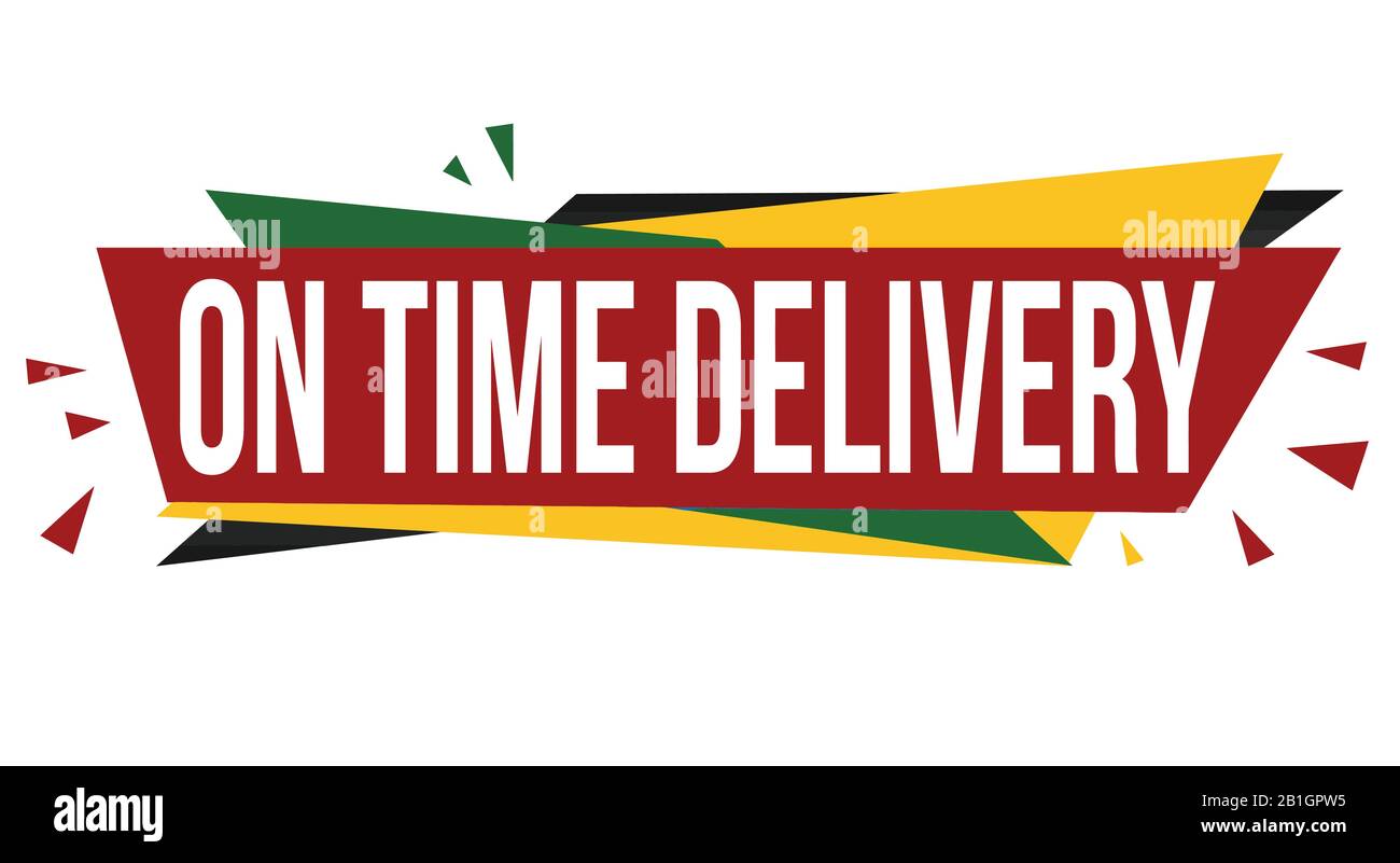 On time delivery banner design on white background, vector illustration ...