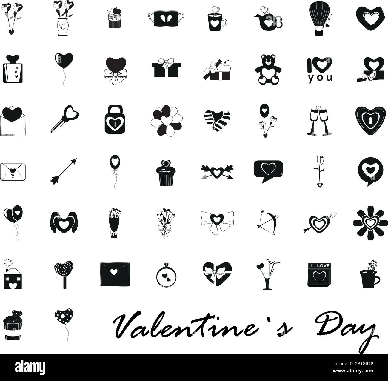 Set of romantic icons Stock Vector Image & Art - Alamy
